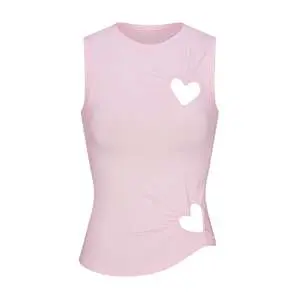 Skims Cotton Jersey Heart Tank - Cherry Blossom | Editorialist